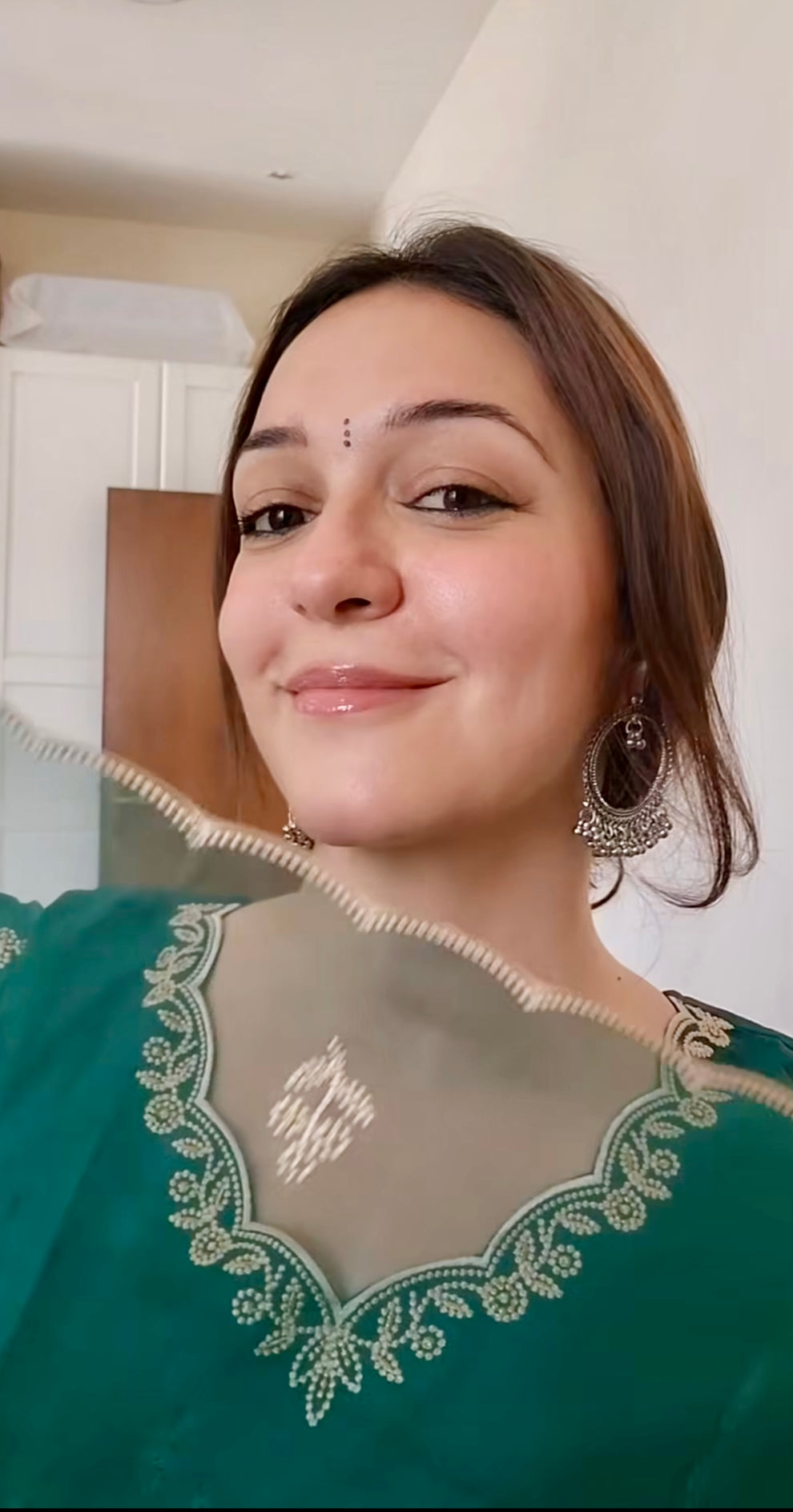 Nauheed Cyrusi in Suroor - Green Chanderi Embroidered Suit Set ...